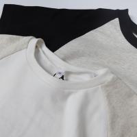 China Organic Cotton Family Matching Outfit 190gsm Color Block Raglan Short Sleeves for sale