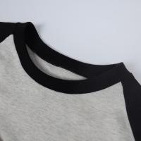 China Organic Cotton Family Matching Outfit 190gsm Color Block Raglan Short Sleeves for sale