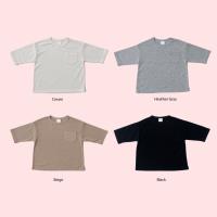 China 190gsm Kids Basic Pocket Long Tee 4 Colors Regular Fit Style 100% Cotton for sale