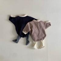 China Baby Long Sleeve Fleece Lined Collared Romper (0-24m) - 2 Colors for sale