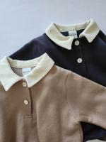 China Baby Long Sleeve Fleece Lined Collared Romper (0-24m) - 2 Colors for sale