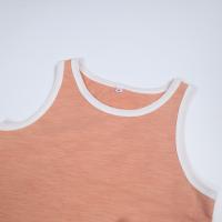China Teen Boys Streetwear French Terry Patchwork Outfit Set 250gsm Color Tank And Short Set for sale