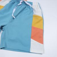 China Teen Boys Streetwear French Terry Patchwork Outfit Set 250gsm Color Tank And Short Set for sale