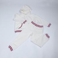 China 280gsm Pullover Sweat Shirt Top And Pant Fleece Fabric With Embroidery Patch On The Back for sale