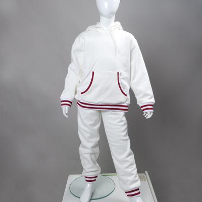 China 280gsm Pullover Sweat Shirt Top And Pant Fleece Fabric With Embroidery Patch On The Back for sale