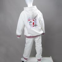 China 280gsm Pullover Sweat Shirt Top And Pant Fleece Fabric With Embroidery Patch On The Back for sale