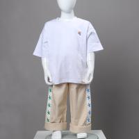 China 220gsm Kids Custom Tee Shirts 100% Organic Cotton Regular Fit Style With Logo Embroidery for sale