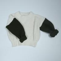 China 100% Cotton Custom Made Sweaters Color Matching Cozy Puff Sleeve Sweater For Toddler Girls for sale