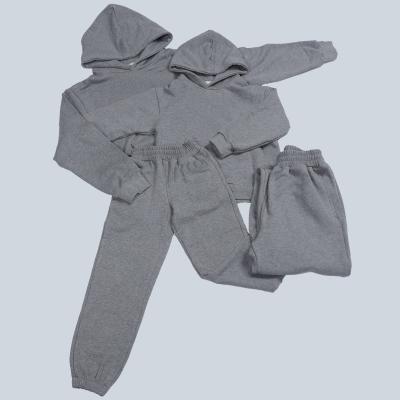 China Long Sleeve French Terry Crew Neck Sweatsuit 2PCS Set Sweatshirts Hoodies Pullover For Adult Kids for sale
