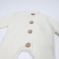 China Unisex Baby Knit Rompers Long Sleeve One Piece Button Down Sweater Jumpsuit Playsuit 100% Cotton Homewear Sleepwear for sale