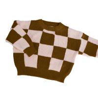 China 2PCS Custom Made Sweaters With Beanie Cozy Puff Sleeve Sweater 100% Cotton Knit Wear For Little Girls for sale