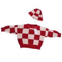 China 2PCS Custom Made Sweaters With Beanie Cozy Puff Sleeve Sweater 100% Cotton Knit Wear For Little Girls for sale