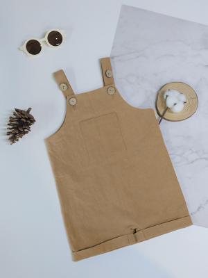 China 100% Linen New Born Adjustable Straps Overalls Dungaree One piece Fashion Baby Clothing Summer Jumpsuit for sale