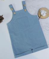 China 100% Linen New Born Adjustable Straps Overalls Dungaree One piece Fashion Baby Clothing Summer Jumpsuit for sale