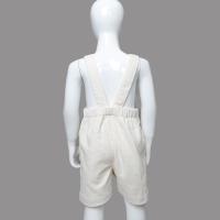China Customized 100% Cotton Neutral Baby Corduroy White Jumpsuit Sleeveless Buckle Design Rompers Kids Daily Dressing for sale