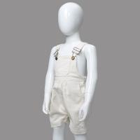 China Customized 100% Cotton Neutral Baby Corduroy White Jumpsuit Sleeveless Buckle Design Rompers Kids Daily Dressing for sale