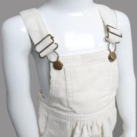 China Customized 100% Cotton Neutral Baby Corduroy White Jumpsuit Sleeveless Buckle Design Rompers Kids Daily Dressing for sale