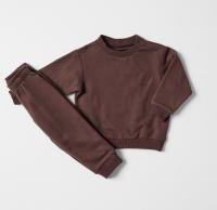 China 2 PCS Pullover Sweat Shirt Neutral Kids Fleece Sweatshirt Set Long Sleeve Printed Jogger Set Sweat Pants 100% Cotton for sale