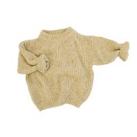 China Speckled Long Sleeve Chunky Knit Sweater 100% Cotton Kids Cosy Knit Wear Pullover For Neutral Baby for sale