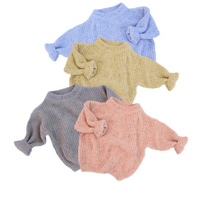China Speckled Long Sleeve Chunky Knit Sweater 100% Cotton Kids Cosy Knit Wear Pullover For Neutral Baby for sale