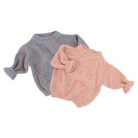 China Speckled Long Sleeve Chunky Knit Sweater 100% Cotton Kids Cosy Knit Wear Pullover For Neutral Baby for sale