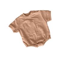 China One Piece Oversized Newborn Short Sleeve Romper Embroidered Blossom Romper French Terry for sale