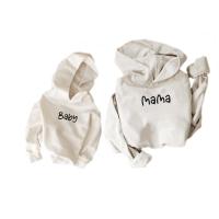 China Printed Family Matching Outfit Mama And Baby French Terry Sweatshirt Long Sleeve Hoodies For Adult Kids for sale