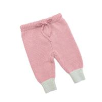 China Custom Knitted 2 Piece Set 100% Cotton Baby Color Block Relaxed Fit With Drawstring Knit Pants Toddler Sleep Wear for sale