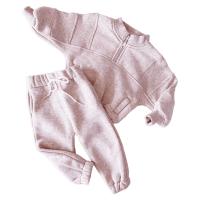 China Customized Half Zipper Pullover Sweat Shirt 280gsm With Drawstring Sweatpants Kids Jogger Set for sale