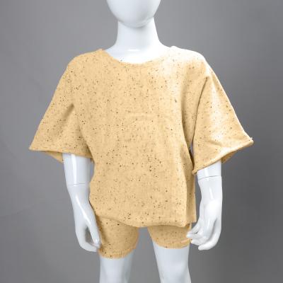 China Toddlers Custom Made Sweaters Relaxed Fit 100% Cotton Speckled 2 Piece Knitwear for sale