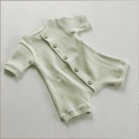 China Unisex 100% Cotton Baby New Born Rompers Ribbed Button Jumpsuit With Light Color for sale