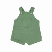 China Linen And Cotton Fabric Newborn White Jumpsuit With Buttons for sale