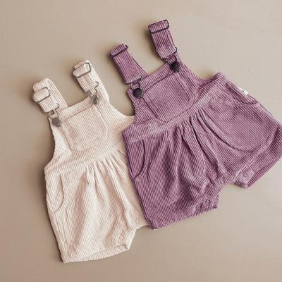 China Unisex New Born Rompers 100% Cotton Fabric Baby Corduroy Jumpsuit for sale