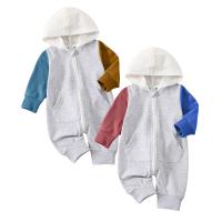 China Regular Fit Newborn Zip Romper  French Terry Fabric 100% Cotton for sale