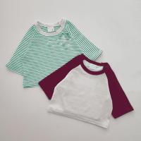 China 100% Cotton Patchwork Clothes Baby Mickey Embroidery Raglan Sleeve Tee 2 Colors Oversized Style for sale
