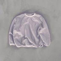 China 190gsm Custom Tee Shirts 100% Cotton Baby Toddler Bella Crew Neck Long Sleeve Striped Top for sale