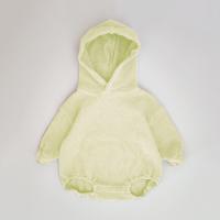 China Baby Waffle Hoodie Newborn Long Sleeve Romper 100% Cotton for sale