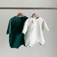 China Lined Hood Quilted Cotton Puffer One Piece Newborn Short Sleeve Romper With Multiple Colors for sale