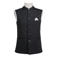 China Custom Business Casual Suit Jacket Cotton Silk Solid Waistcoat for sale