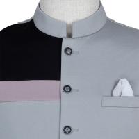 China Men'S Cotton Stand Collar Waistcoat Custom For Special Occasion Party Wear Colorblock Vented Hem Waistcoat for sale