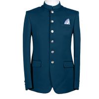China Solid Party Business Casual Suit Jacket Stand Collar Blazer Mens With Pocket Tie For Reception for sale