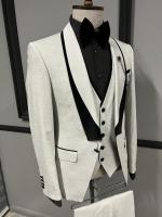 China Slim Fit Mens Tuxedo Suit Special Style Grey Tuxedo Suit for sale