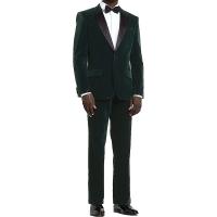 China 2PCS Dark Red Tuxedo Custom Men'S Stylish Slim Fit Velvet Fabric Tuxedo Suit For Special Occasion Party Wear for sale