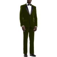China 2PCS Dark Red Tuxedo Custom Men'S Stylish Slim Fit Velvet Fabric Tuxedo Suit For Special Occasion Party Wear for sale