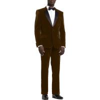 China 2PCS Dark Red Tuxedo Custom Men'S Stylish Slim Fit Velvet Fabric Tuxedo Suit For Special Occasion Party Wear for sale