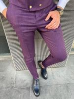 China Purple 3 Piece Tuxedo Suit For Men 49% Viscon 49% Polyamide 2% Elestan for sale