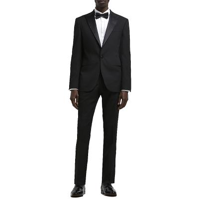 China Custom Mens Tuxedo Suit Fashion Slim Fit Black For Special Occasion Formal Wear 2PCS for sale