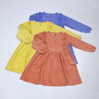 China Corduroy Fabric Boutique Princess Dress Purple Color For Wedding Party for sale