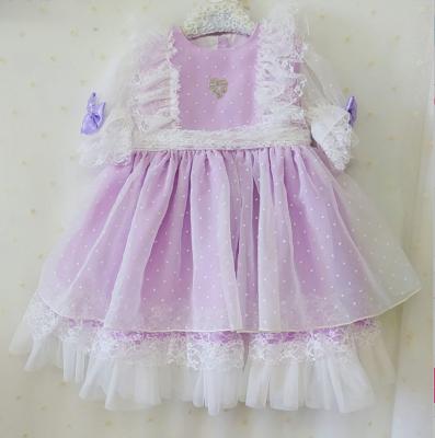 China Purple Color Princess Dress Boutique 100% Cotton Casual for sale