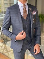 China 45% Wool Blue Tuxedo Suit for sale